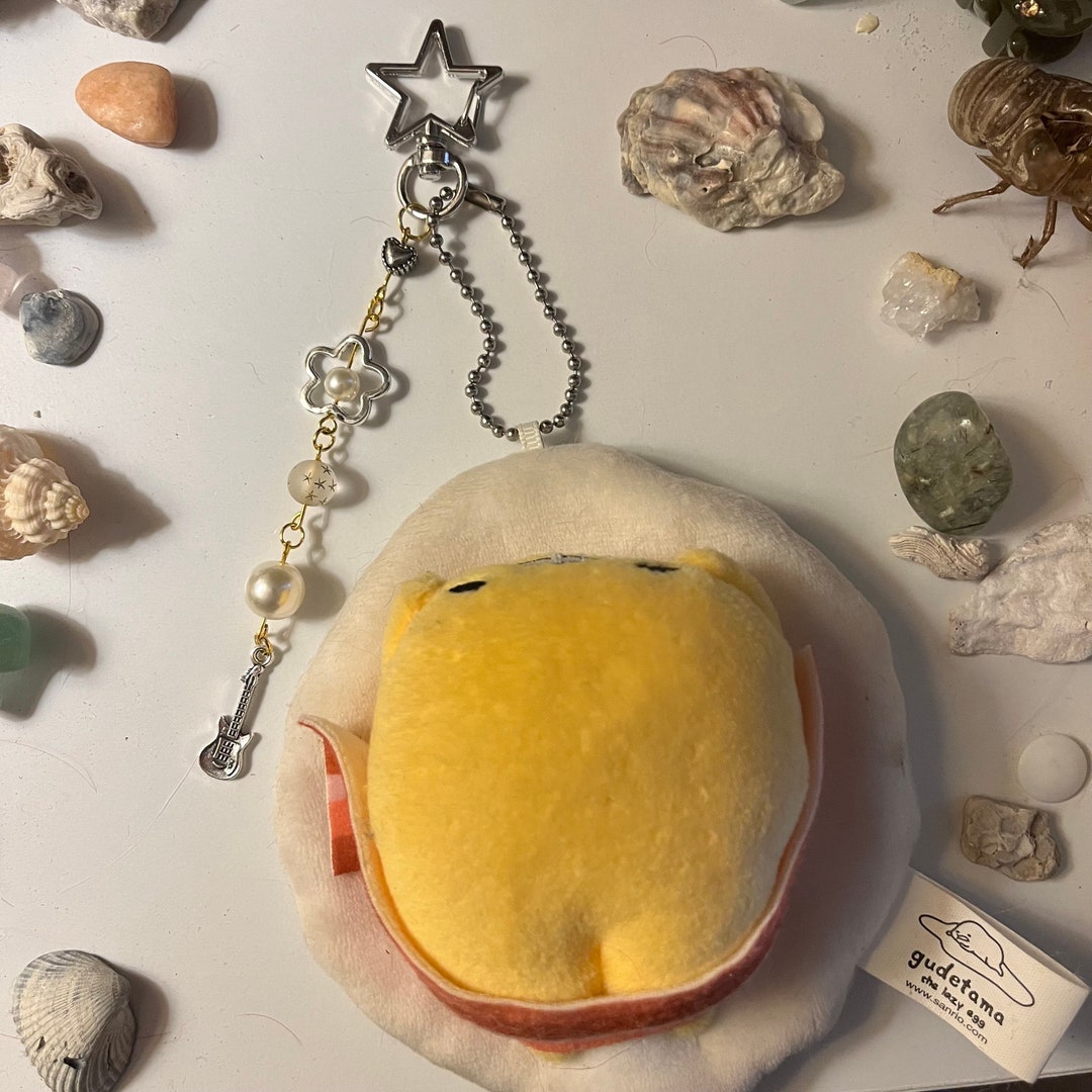 Gudetama the Lazy Egg Beaded Keychain - Etsy