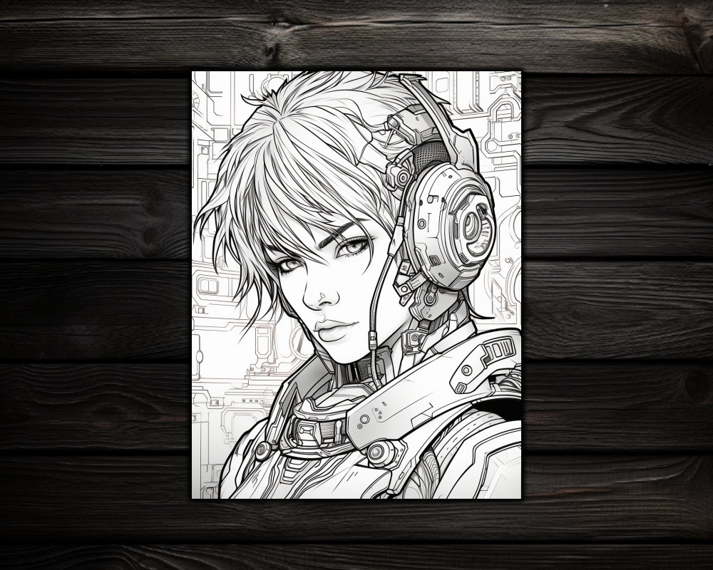 50+ Cyberpunk Coloring Pages | Coloring Pages for Kids and Adults ...
