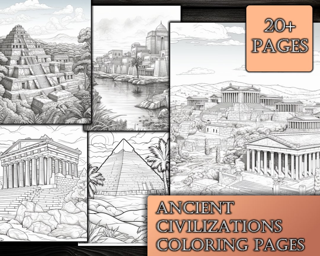 20 Ancient Civilization Coloring Pages | Egypt, Greece, and Maya | for ...