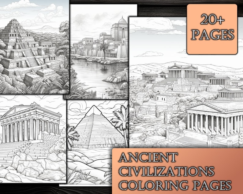 20 Ancient Civilization Coloring Pages | Egypt, Greece, and Maya | for ...