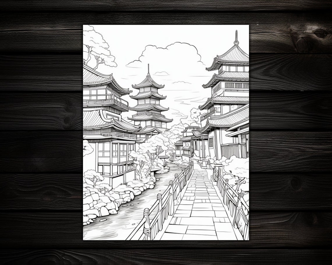 30 Japanese-themed Coloring Pages | for Adults and Kids | Digital ...