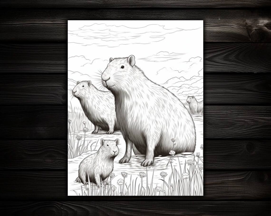 20 Capybara Coloring Pages | Coloring Pages for Kids and Adults ...