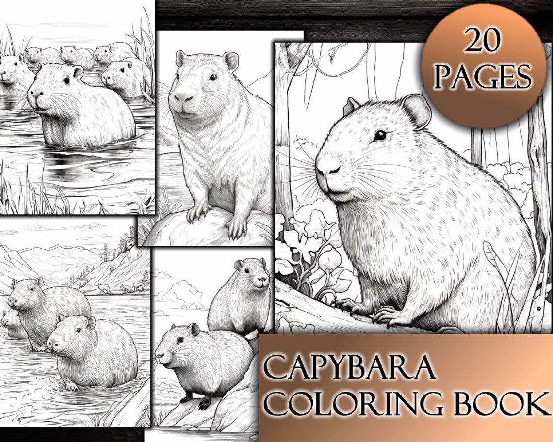 20 Capybara Coloring Pages | Coloring Pages for Kids and Adults ...