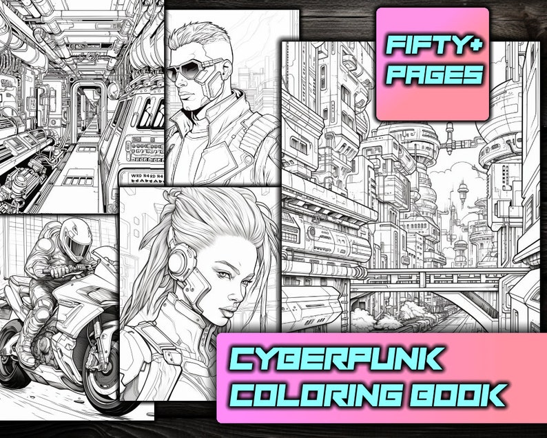 50+ Cyberpunk Coloring Pages | Coloring Pages for Kids and Adults ...