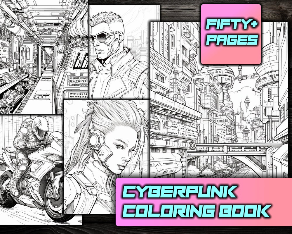 50+ Cyberpunk Coloring Pages | Coloring Pages for Kids and Adults ...