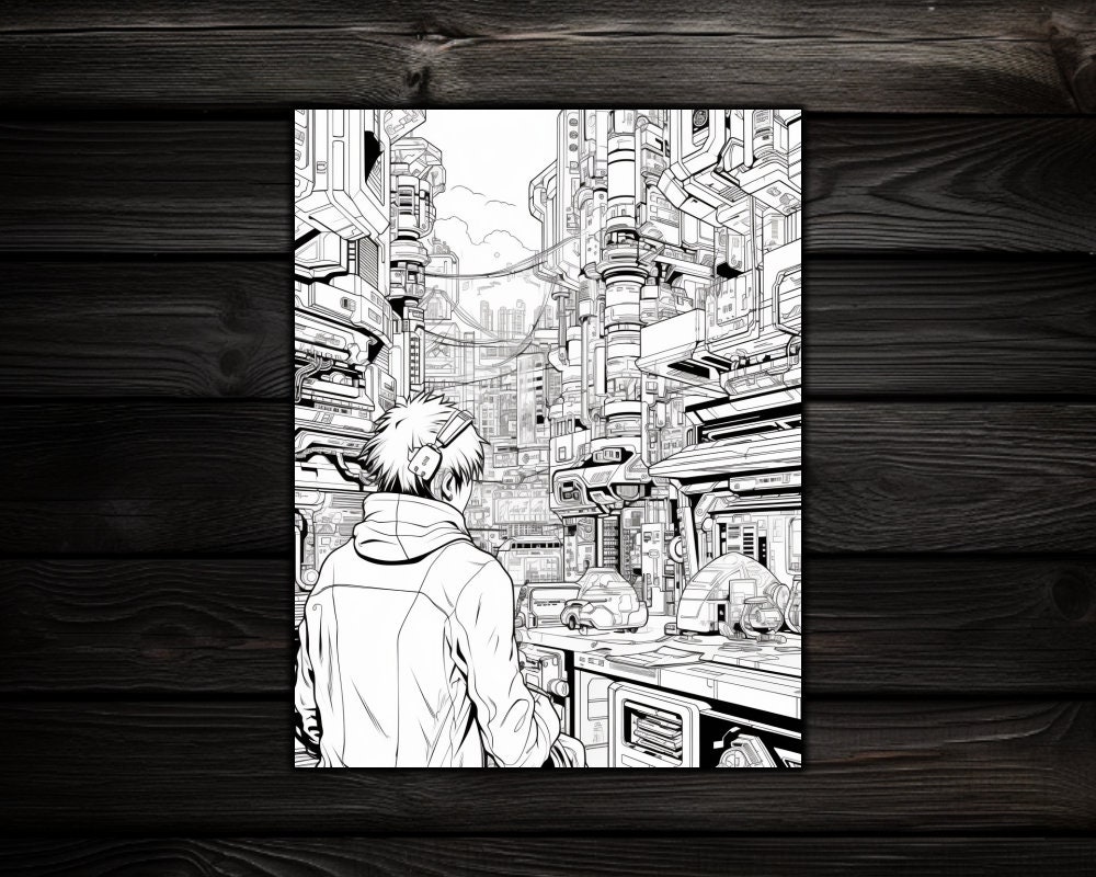 50+ Cyberpunk Coloring Pages | Coloring Pages for Kids and Adults ...