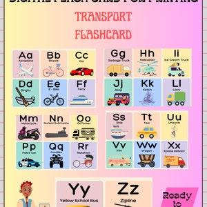 Digital Transport Flashcard - Etsy