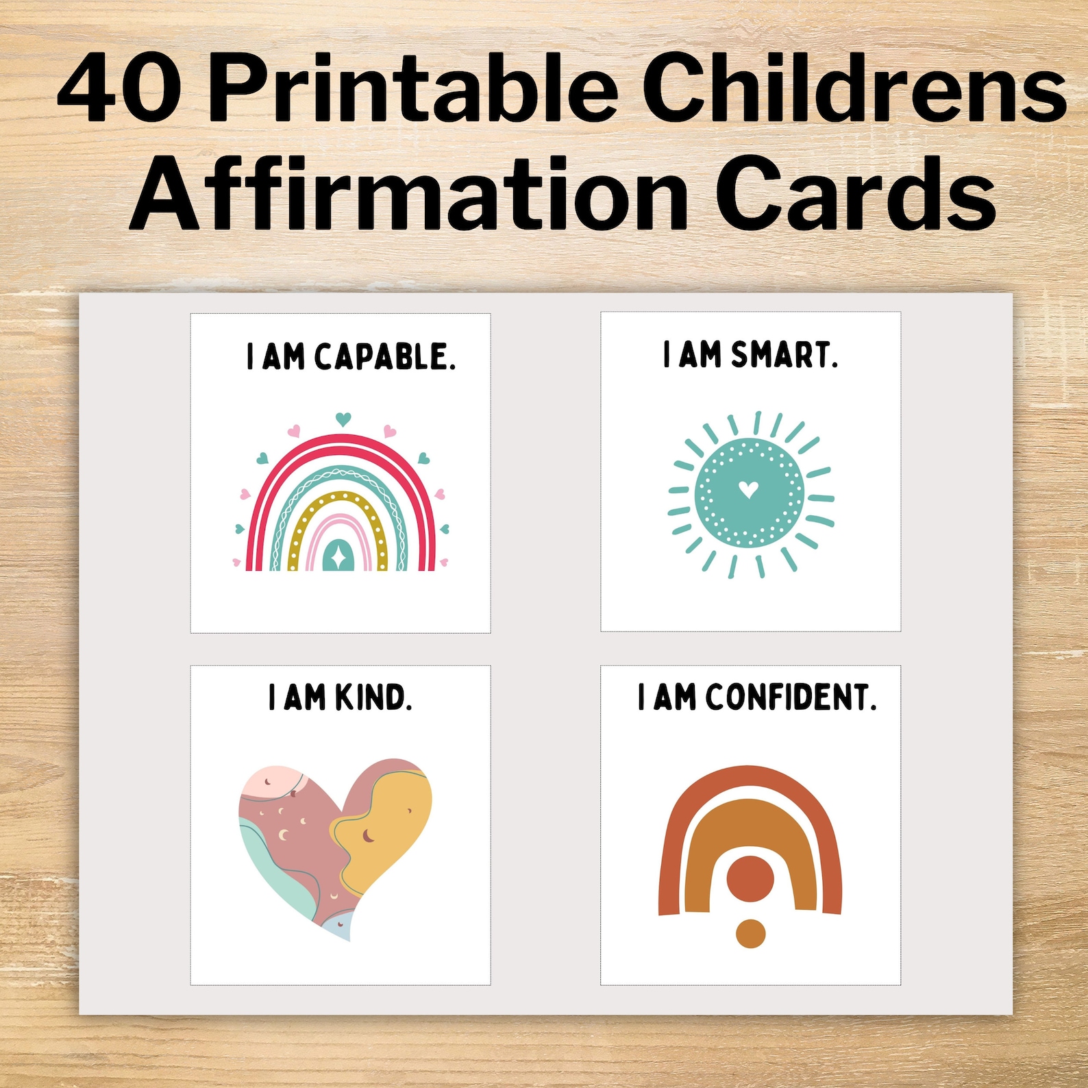 Printable Affirmation Cards for Kids, Inspiration Cards, Motivation ...