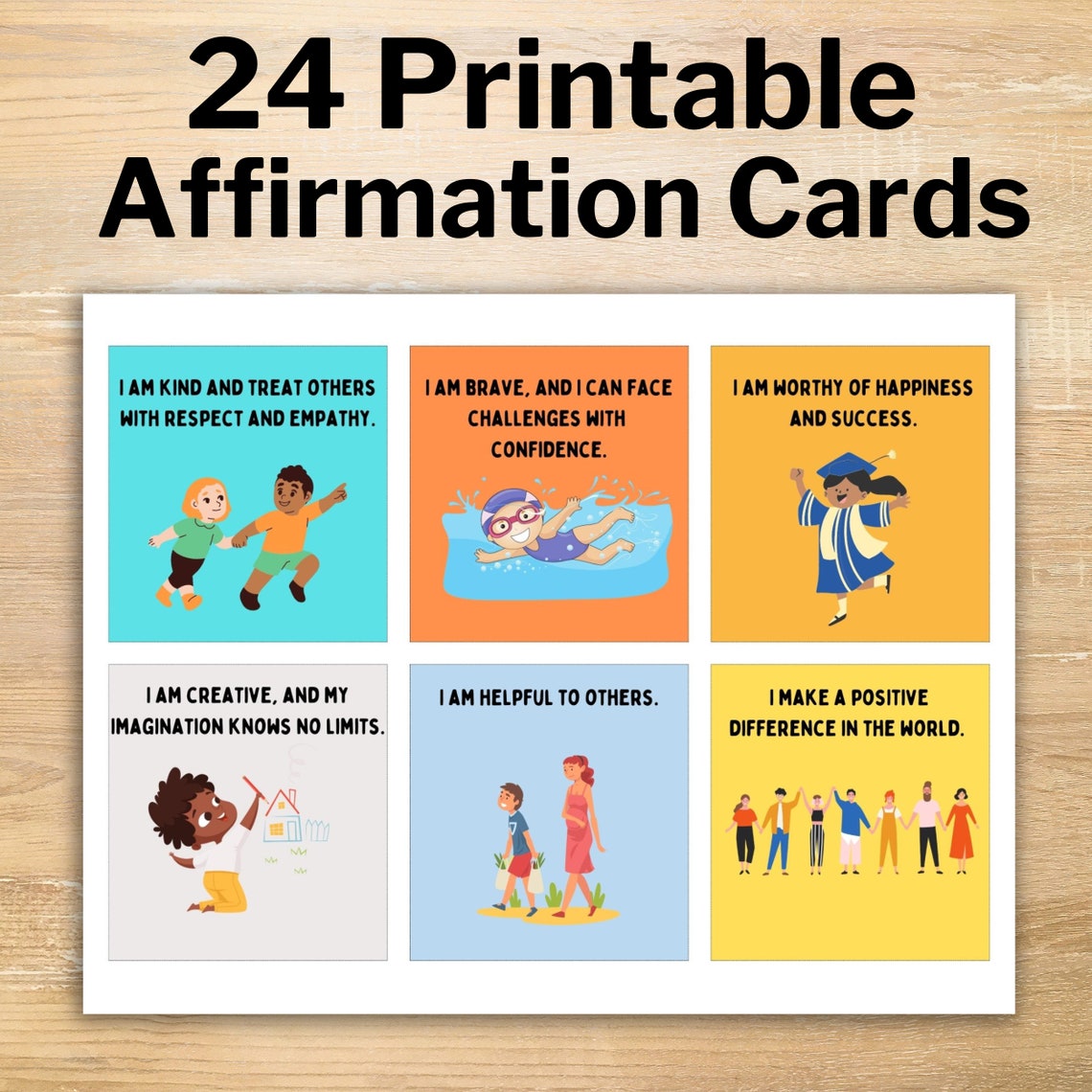 Printable Affirmation Cards for Kids, Inspiration Cards, Motivation ...