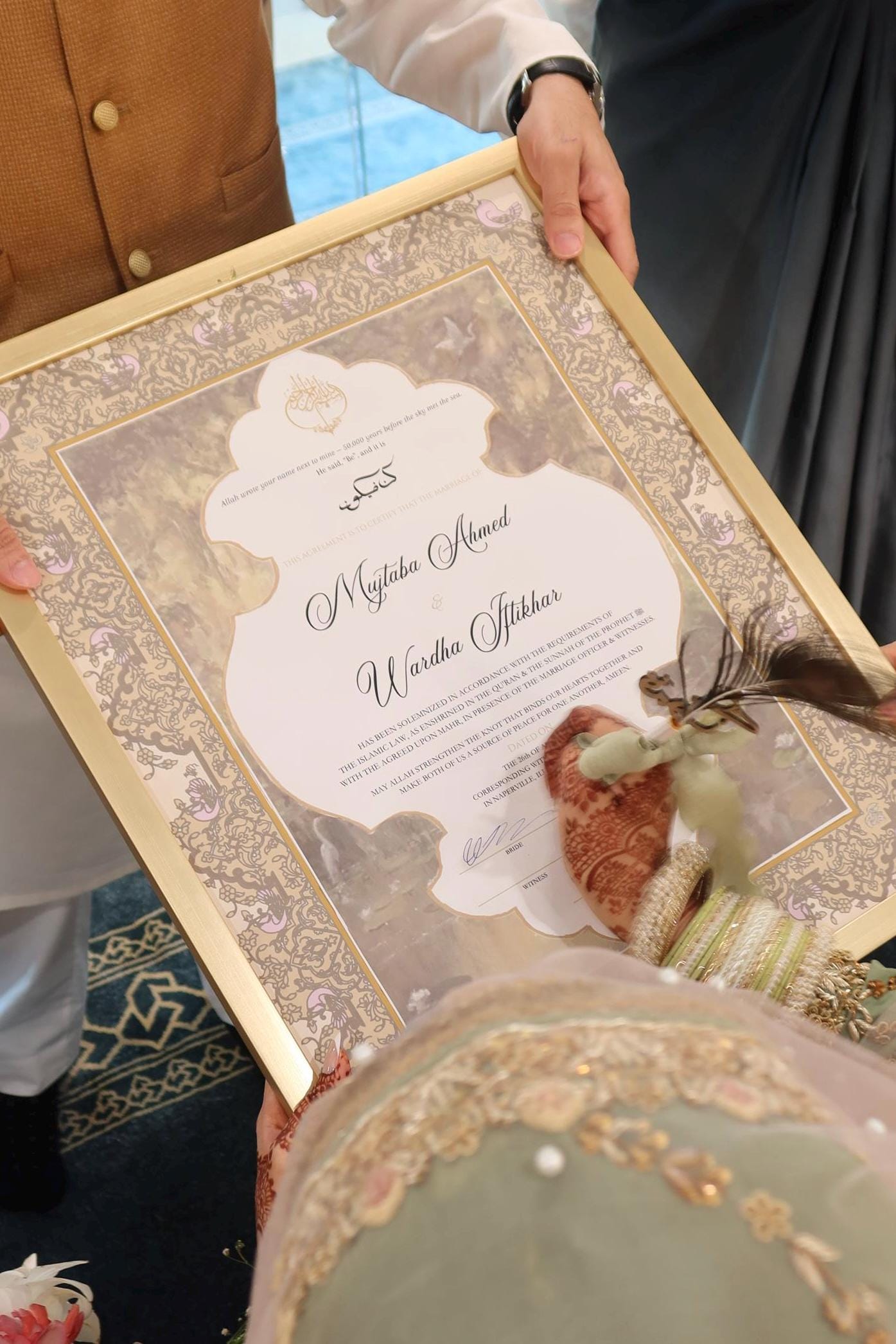 Floral Nikkah Contract | Custom Nikkah Nama | Islamic Wedding Contract ...