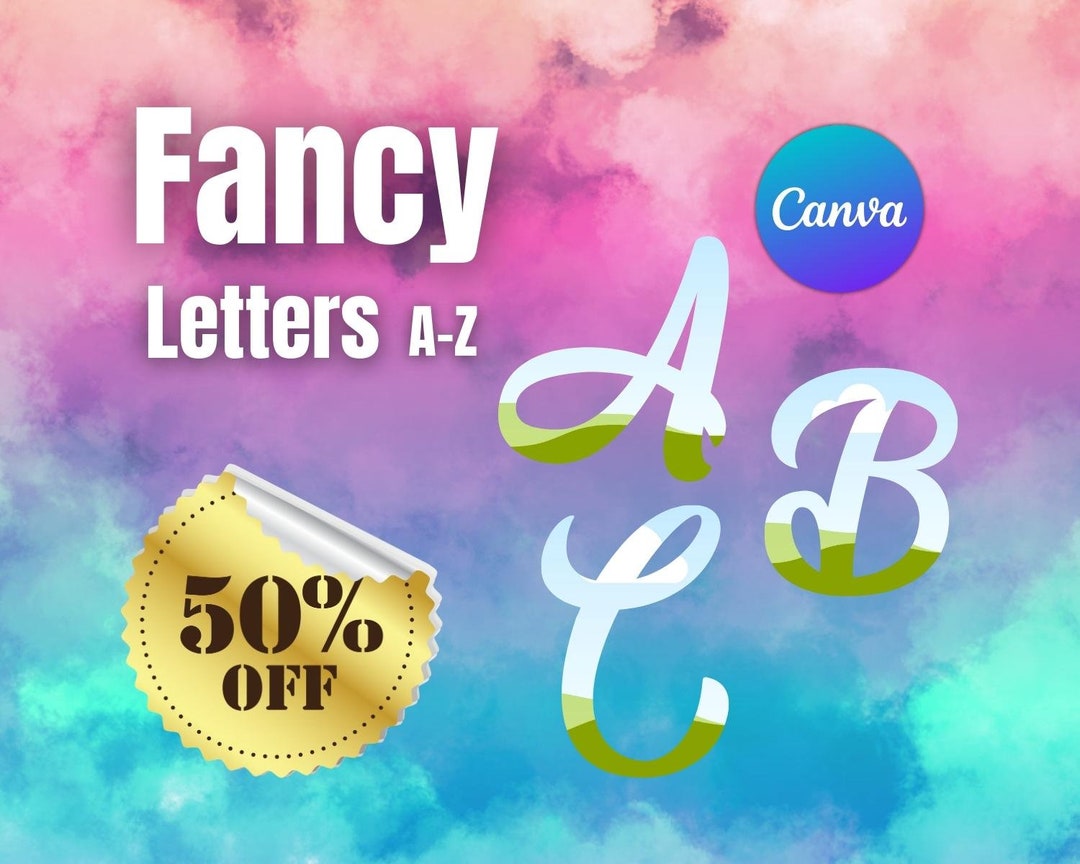 Fancy Letters A-Z Canva Frames - Etsy Australia