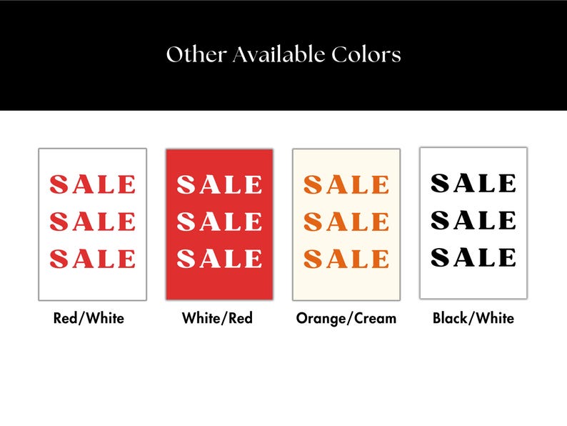 Sale Sign, Printable, Sign Download for Retail Shops / Boutiques ...