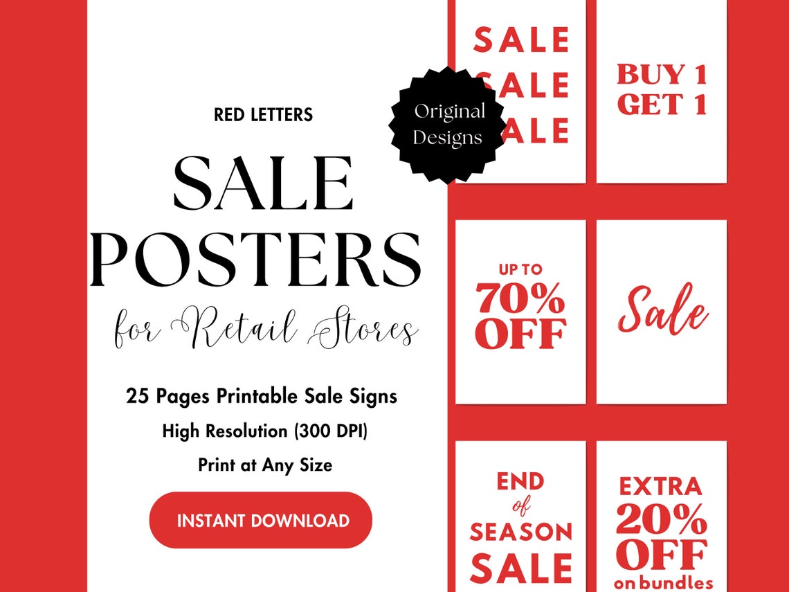 Sale Sign, Retail Sign, Printable, Sign Download for Retail Shops ...