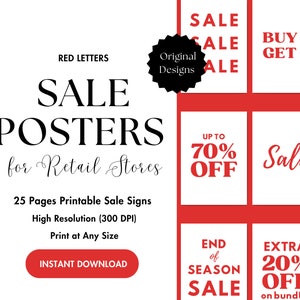 Sale Sign, Retail Sign, Printable, Sign Download for Retail Shops ...