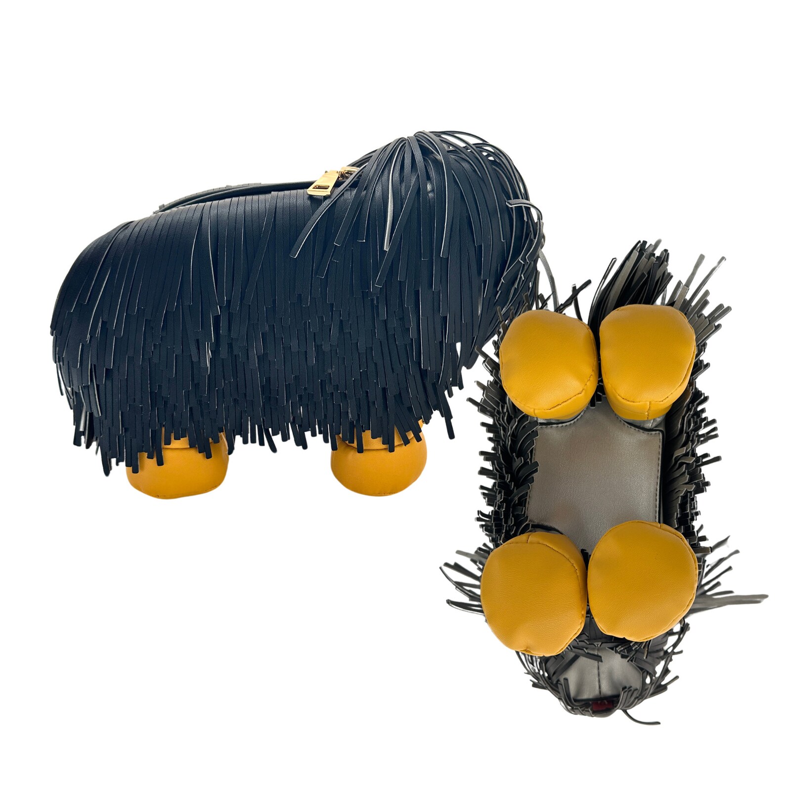 Fringe Dog Shaped Crossbody Bag Unique Purse Faux Leather Tassel Bag ...