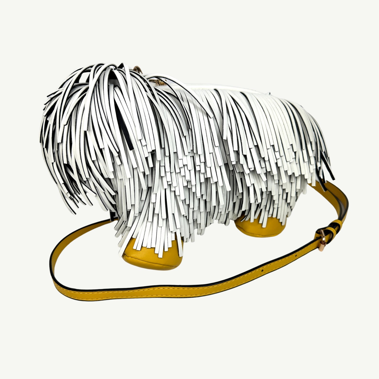 Fringe Dog Shaped Crossbody Bag Unique Purse Faux Leather Tassel Bag ...