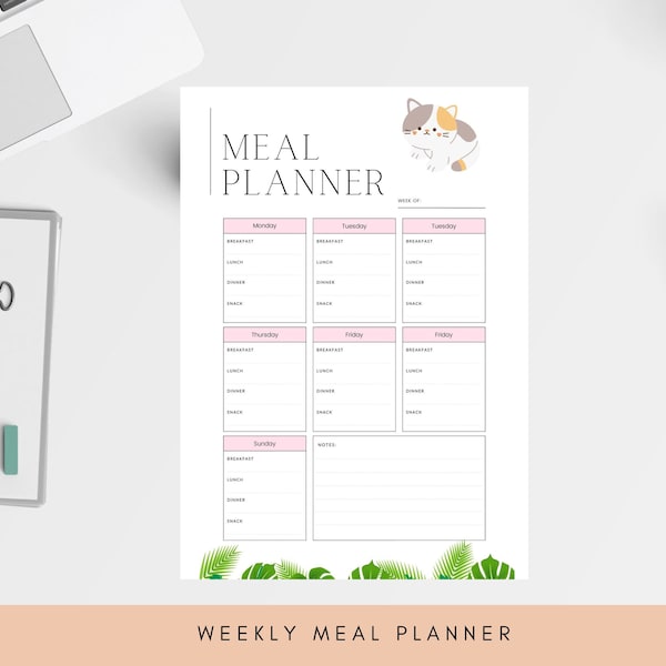 Cat Themed Monthly Planner - Etsy