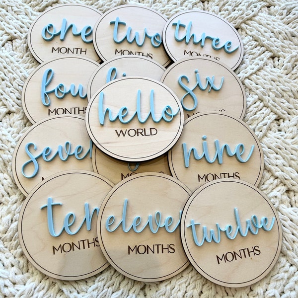 Engraved Baby Month Signs - Etsy