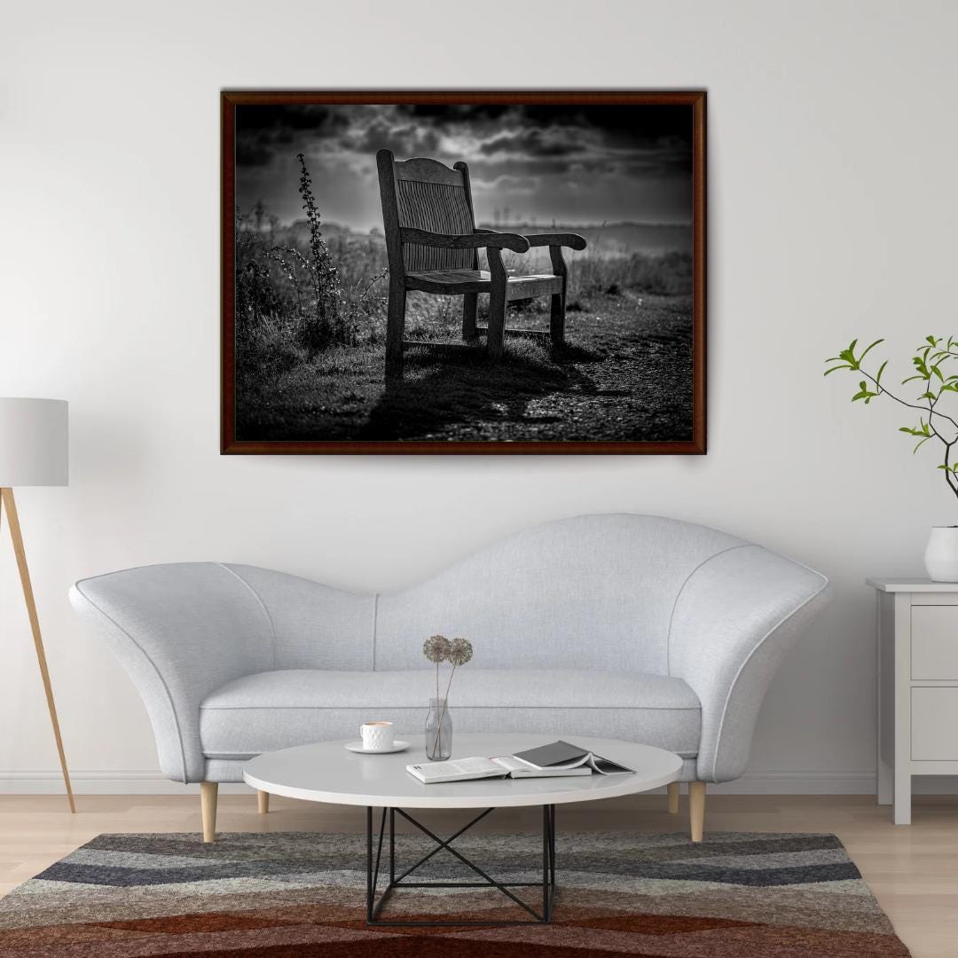 Black & White in Loving Memory Bench Print | Memorial Photography ...