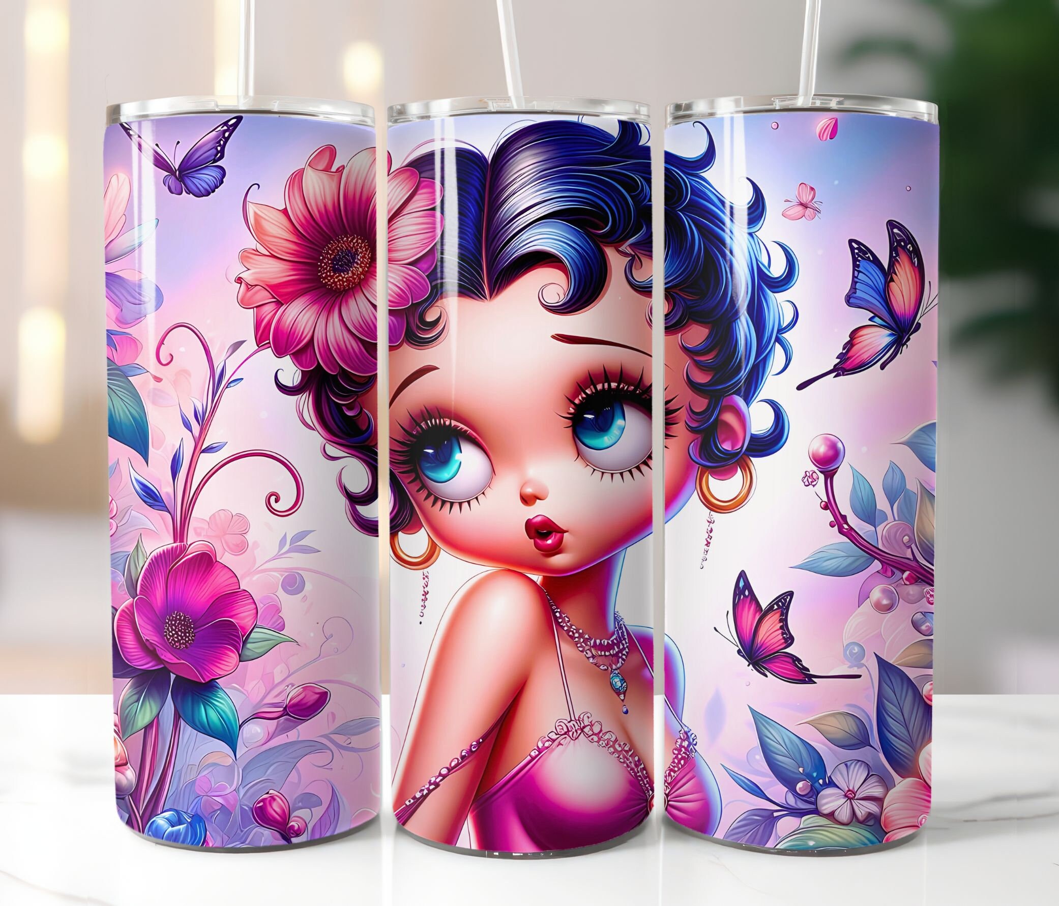 Betty Boop 20oz Tumbler Png, Betty Girl Tumbler Sublimation Design ...