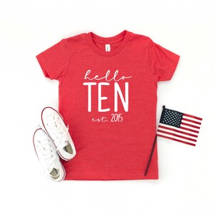 10th Birthday Shirt, Hello 20 Shirt, Ten Years Old Gift, 10th Birthday ...