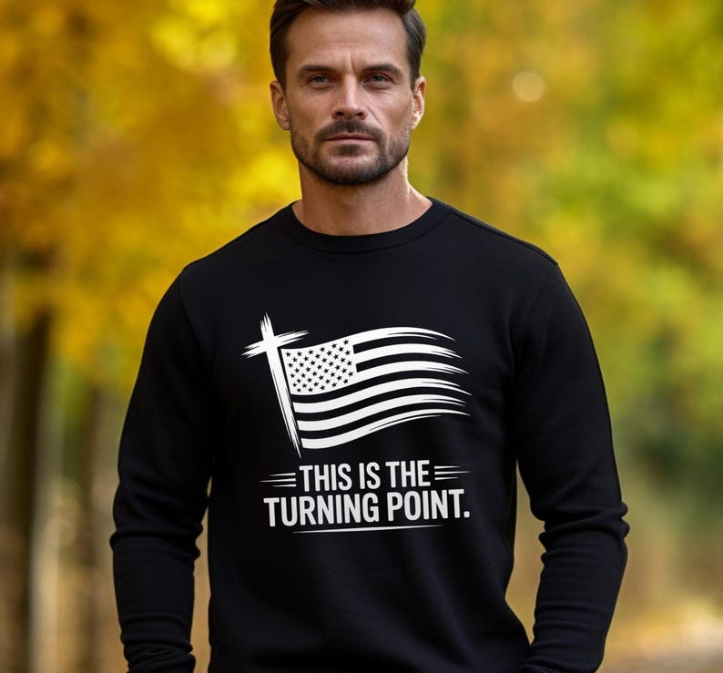 Charlie Kirk Shirt, Turning Point, Flag, Cross Flag Sweatshirt ...