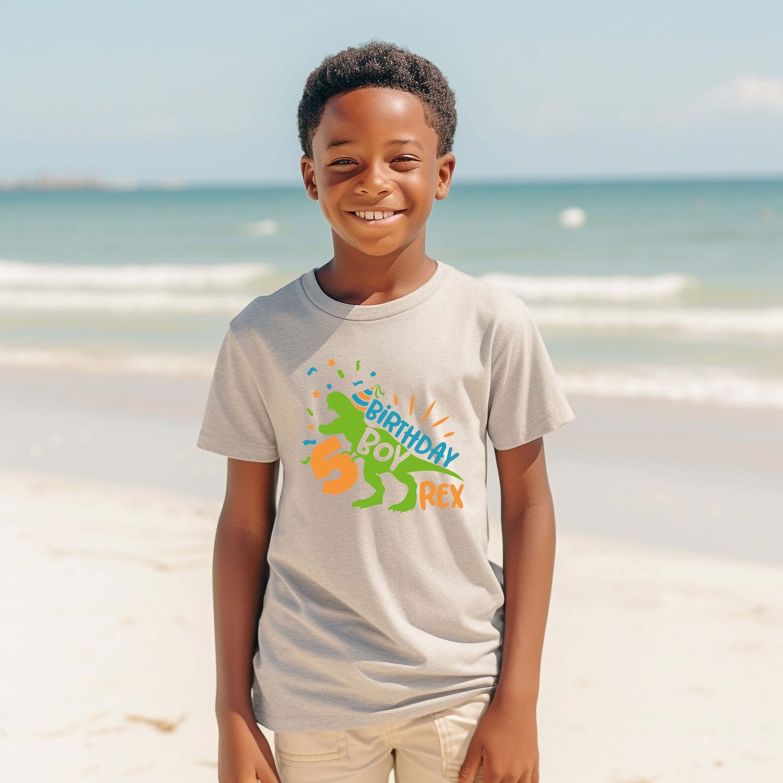 Dinosaur Five Birthday Boy Shirt, Five Rex T-shirt, 5th T-rex Birthday ...