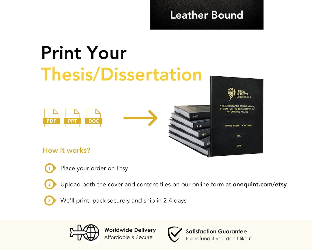 Custom Faux Leather-bound Thesis/dissertation Printing & Binding ...