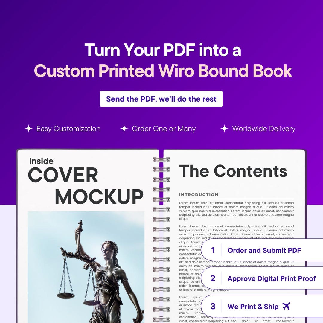 Print Your PDF Into a Custom Wiro Bound Book (no Minimum Quantity ...