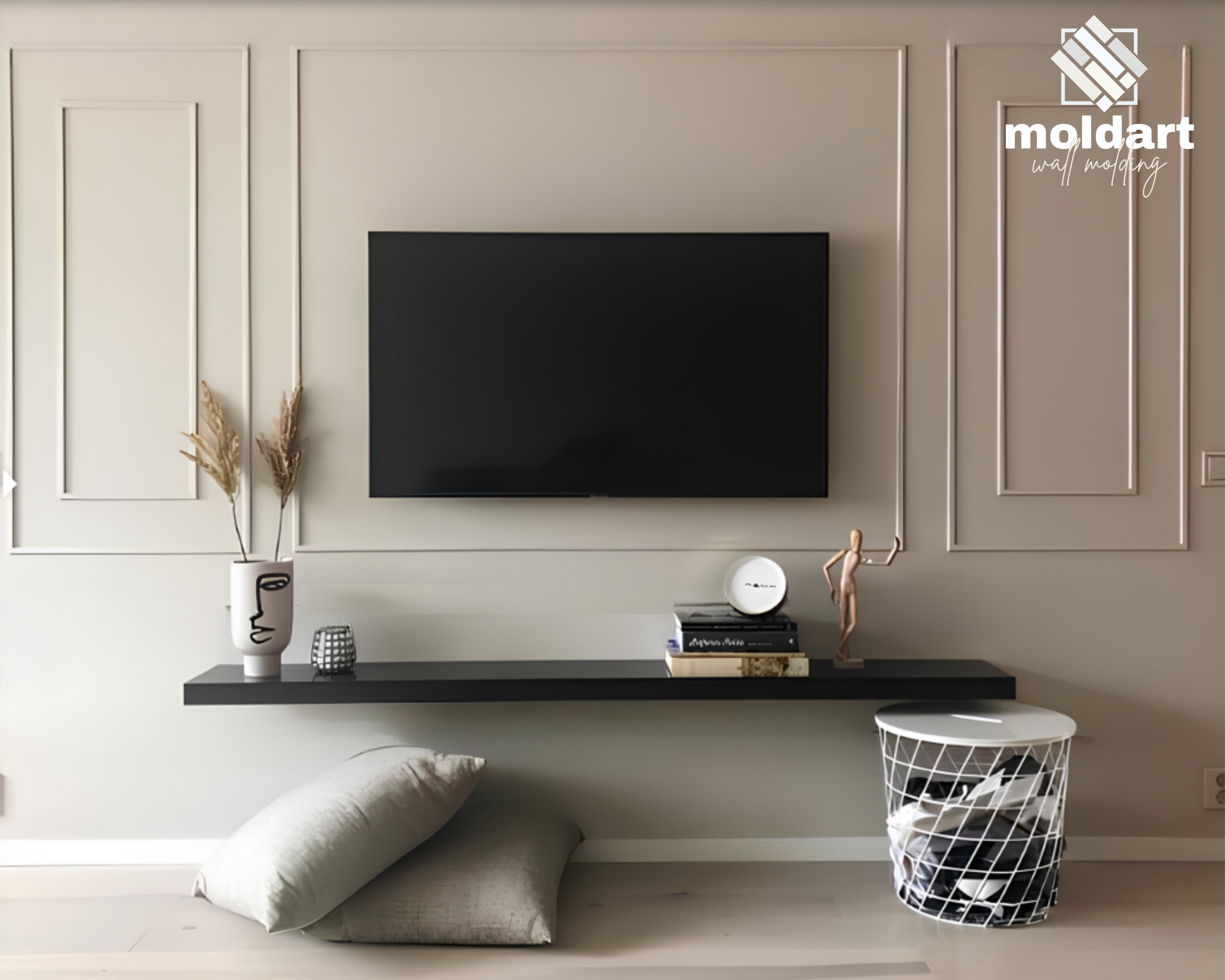 DIY Wall Moulding Set, Wall Molding Kit for TV Unit, Accent Wall Ideas ...