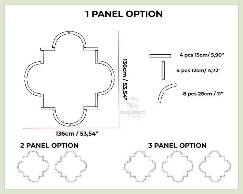 Decorative MDF Wall Molding Kit, Clover Wall Trim Panel - Etsy