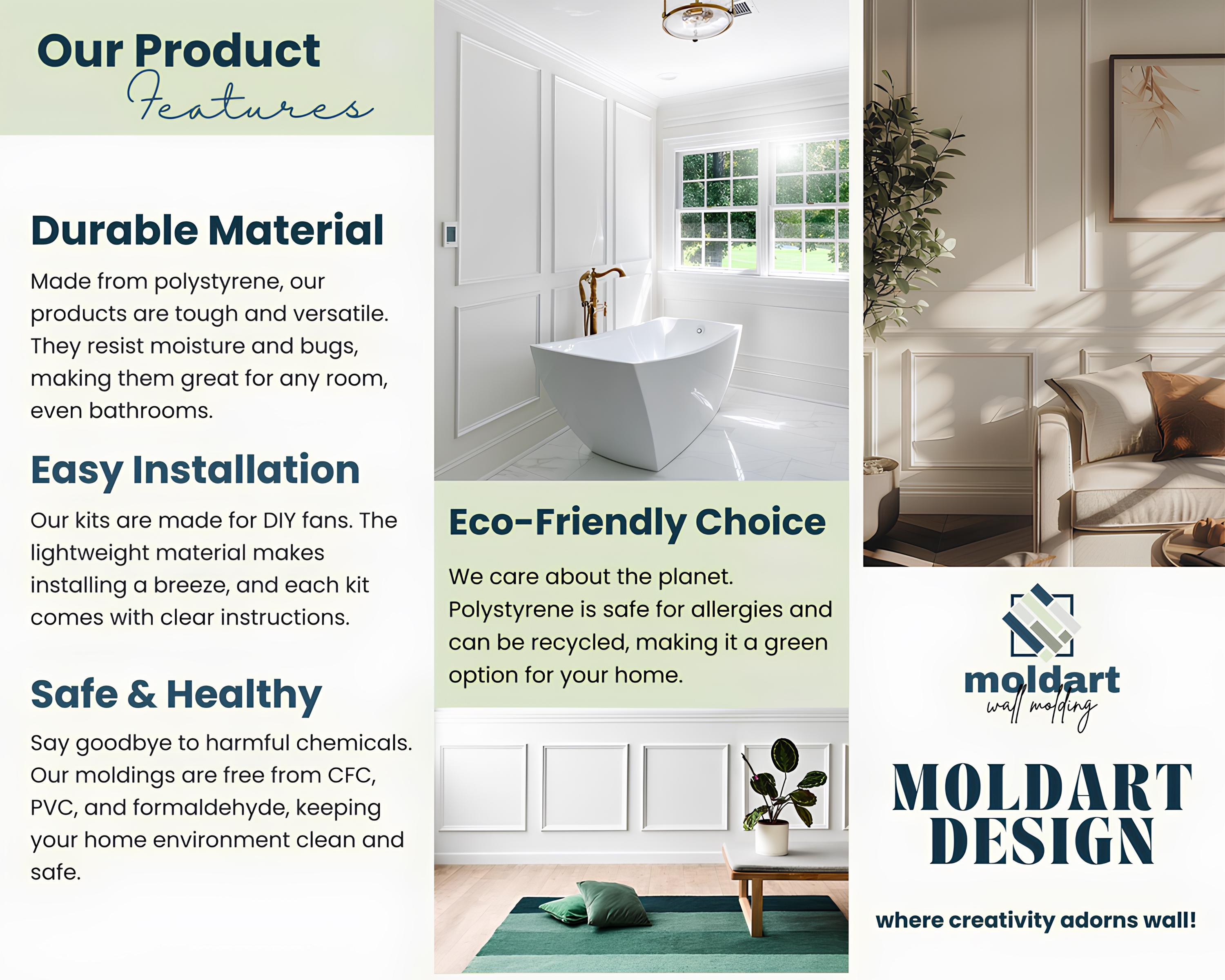 Pre-cut Wall Molding Package, DIY Wall Molding Kit, Ready to Install ...