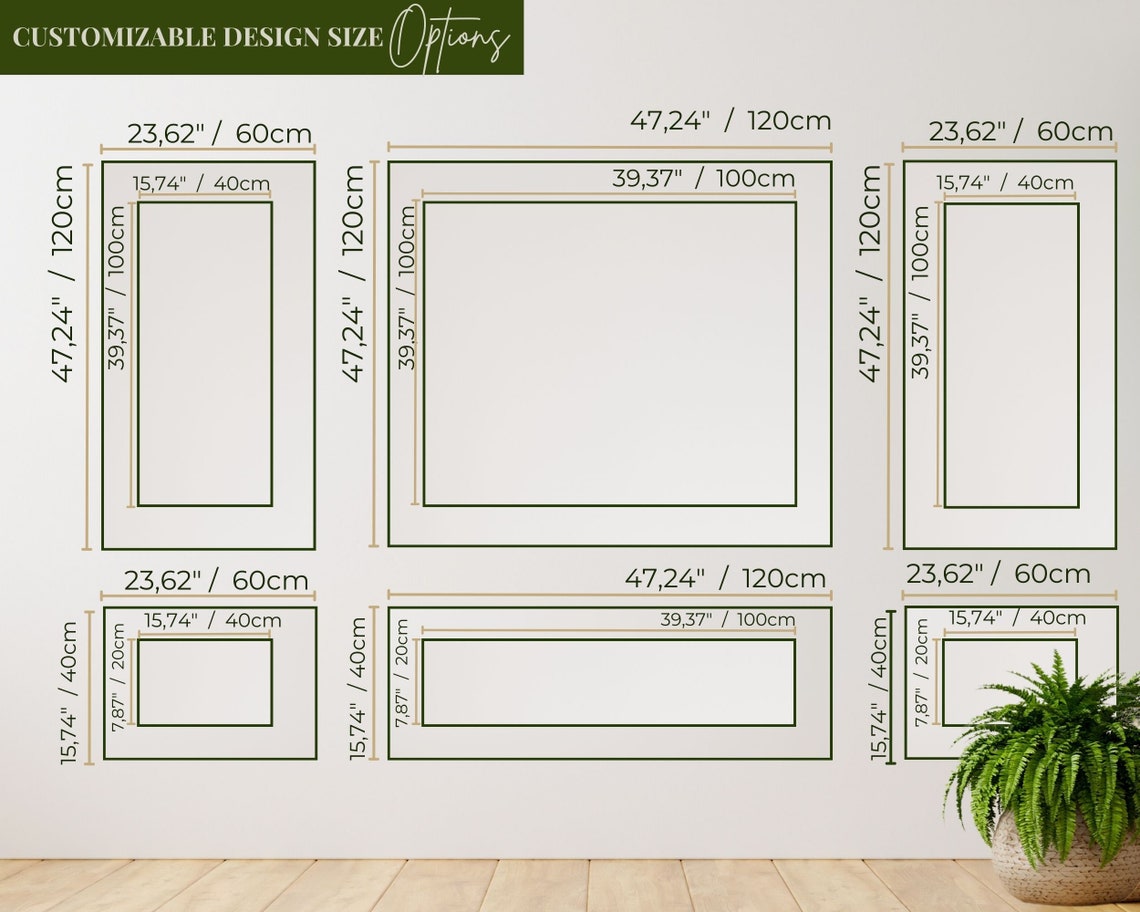 Nested Frame Wall Paneling, DIY Wall Molding Kit, Pre-cut Primed Wall ...