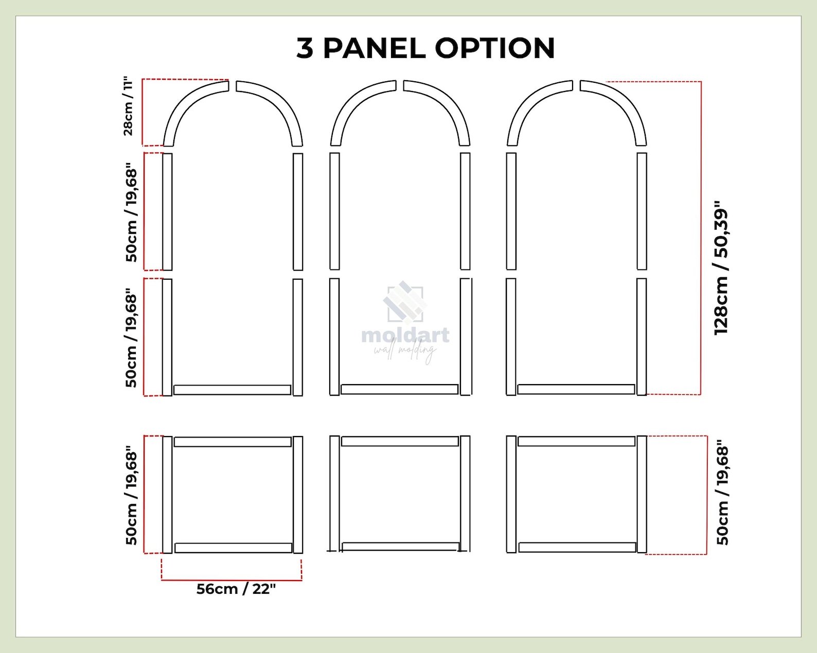 Arched Wall Panel Kit: Pre-cut MDF Wall Molding - Etsy