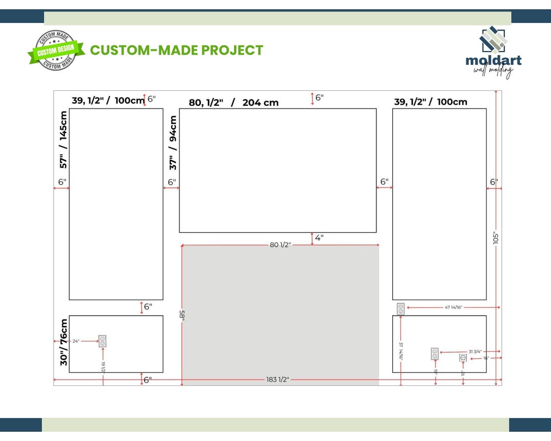 Custom Made Project for Becky Barwikowski DIY Wall Molding Project 4cm ...