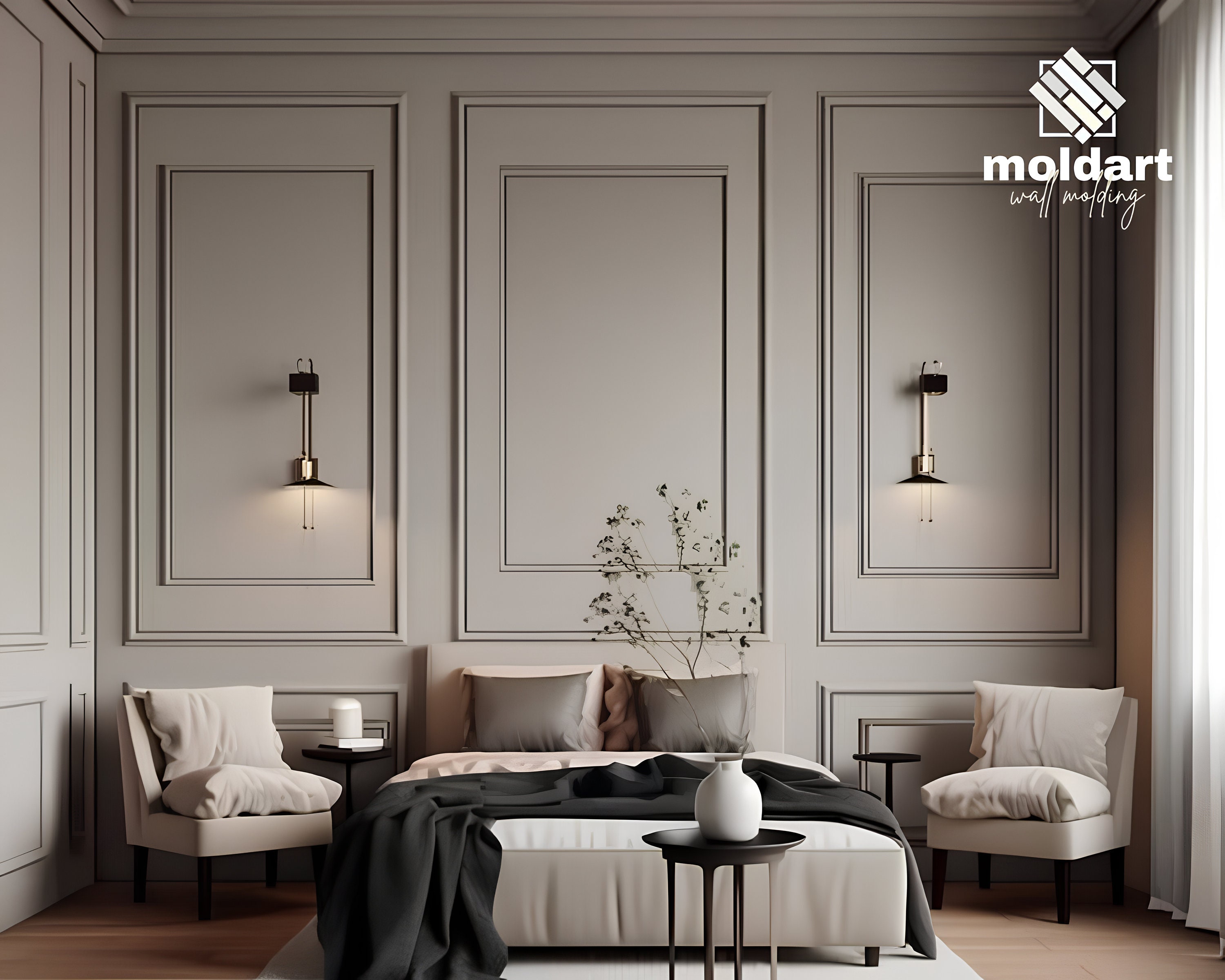 DIY Wall Moulding Package Easy-to-assemble and Install, Pre-cut ...