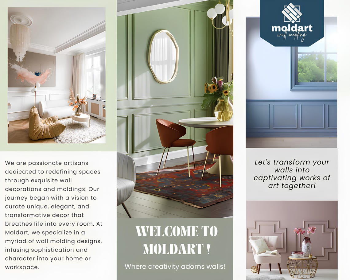 Nested Rectangle Molding, DIY Wall Panelling for Bedroom, Ready to ...