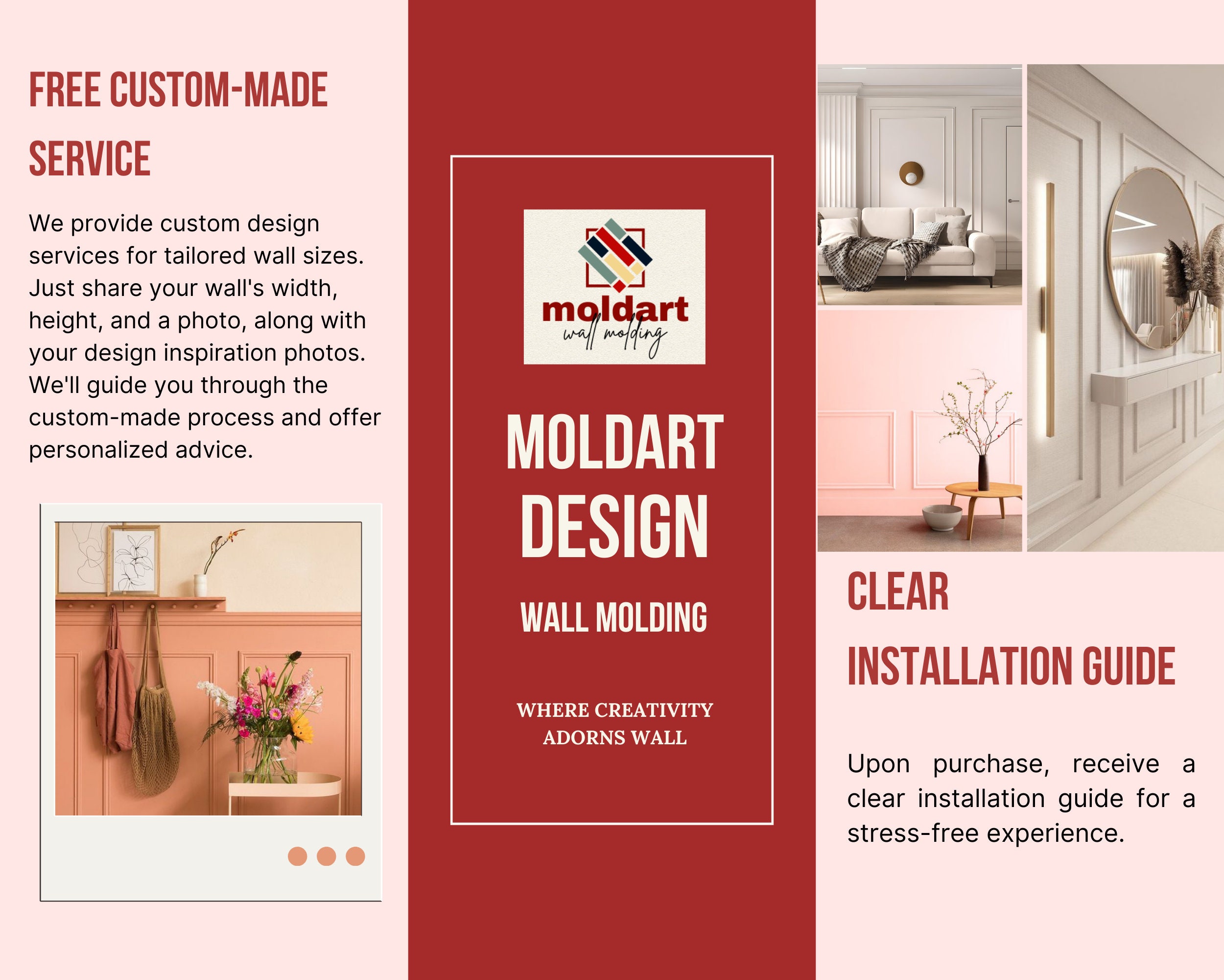 DIY Picture Frame Wall Molding Kit Easy Assembly, Pre-cut & Primed ...