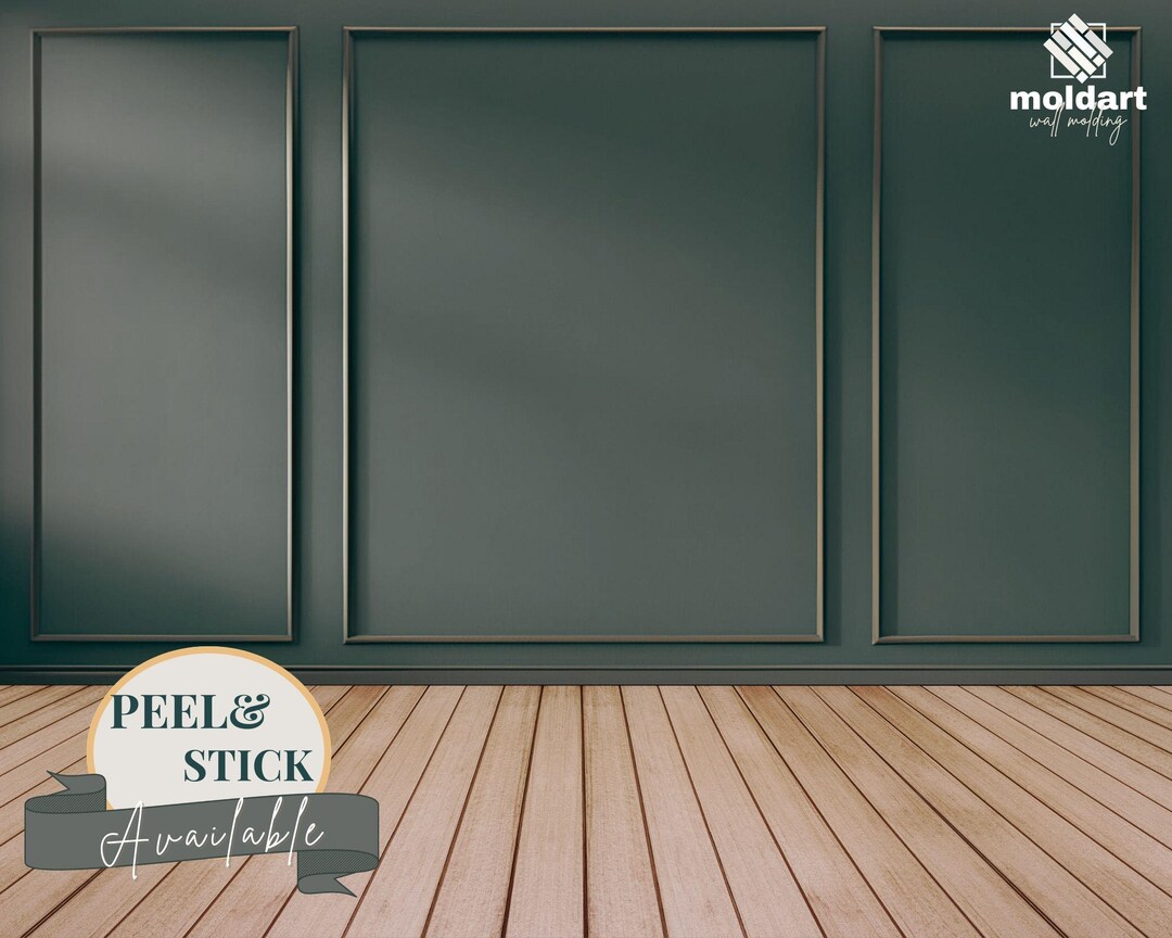 Peel and Stick Wall Molding Kit, Pre-cut Primed Wall Molding Set, DIY ...