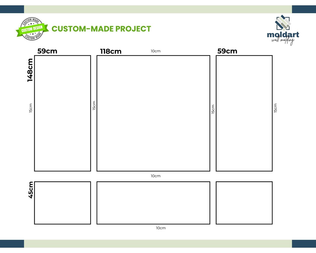 Custom Made Project for Abi DIY Wall Molding Project 2,5cm Wall Molding Peel and Stick Wall ...