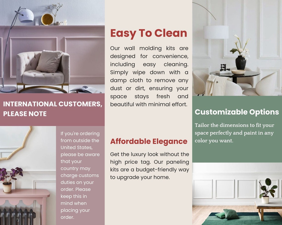 DIY Wall Molding Set, Easy-to-assemble and Install Wall Molding Kit ...