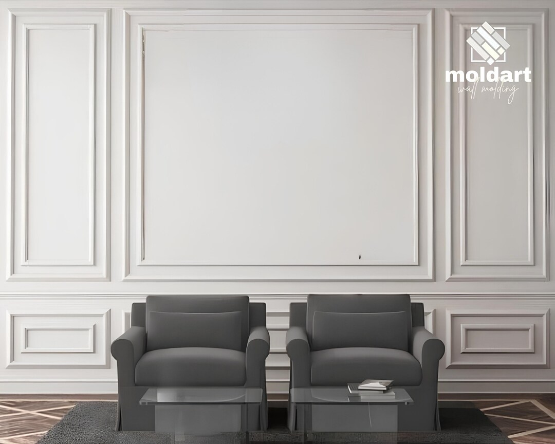 Nested Frame Wall Paneling, DIY Wall Molding Kit, Pre-cut Primed Wall ...