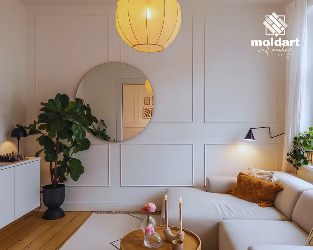 DIY Picture Frame Wall Molding Kit, Easy Assembly, Pre-cut & Primed ...