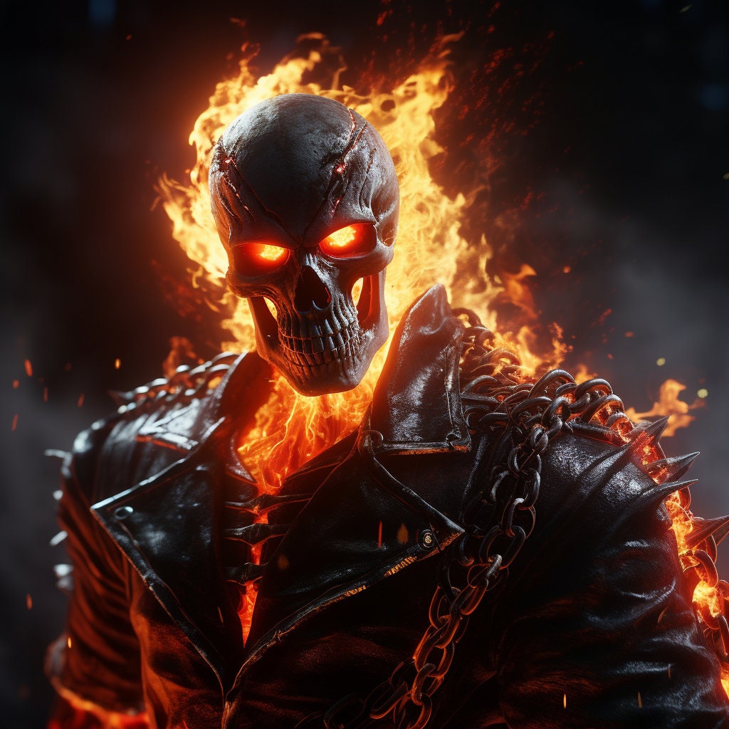 A Ghost on Fire Riding Through the Night - Etsy