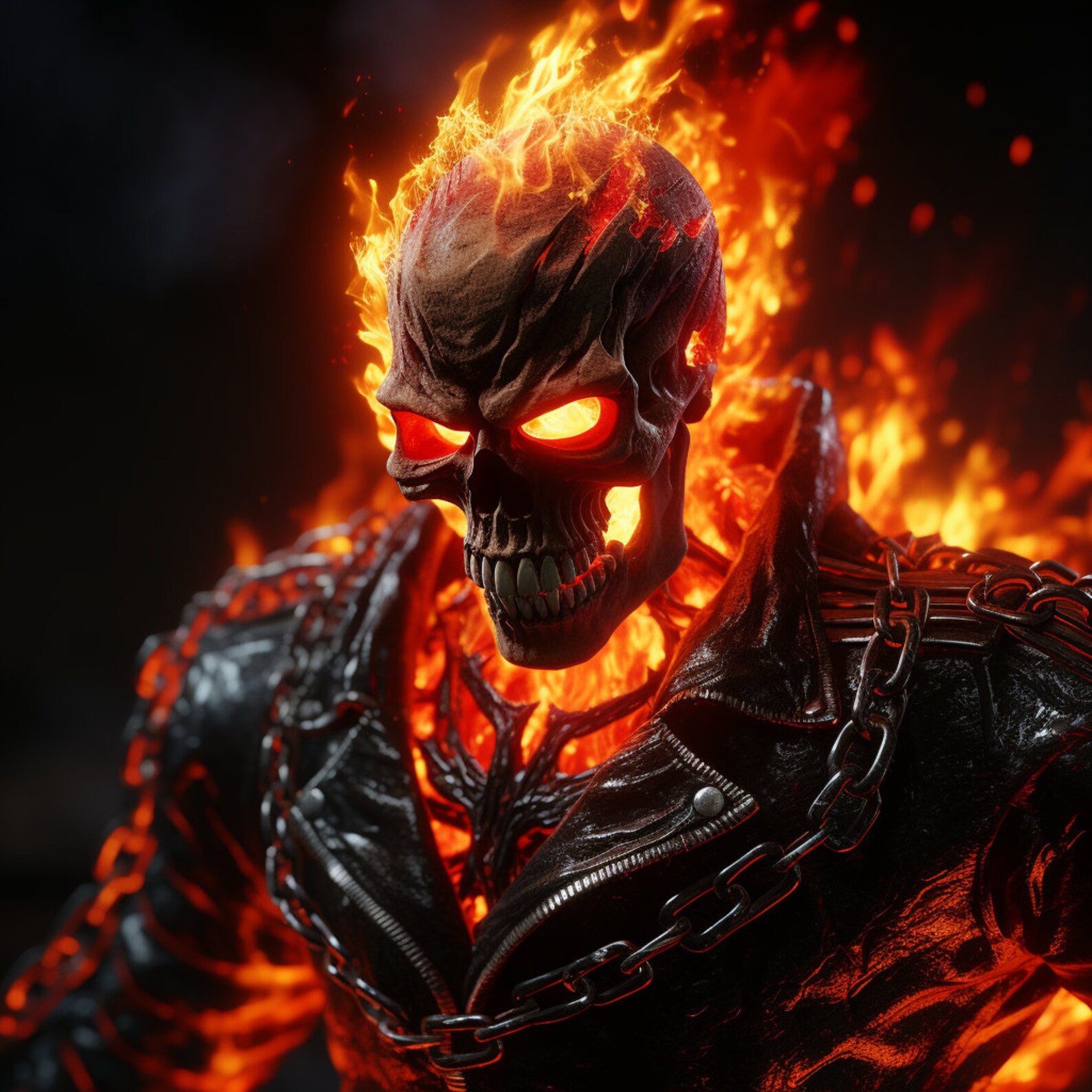 A Ghost on Fire Riding Through the Night - Etsy