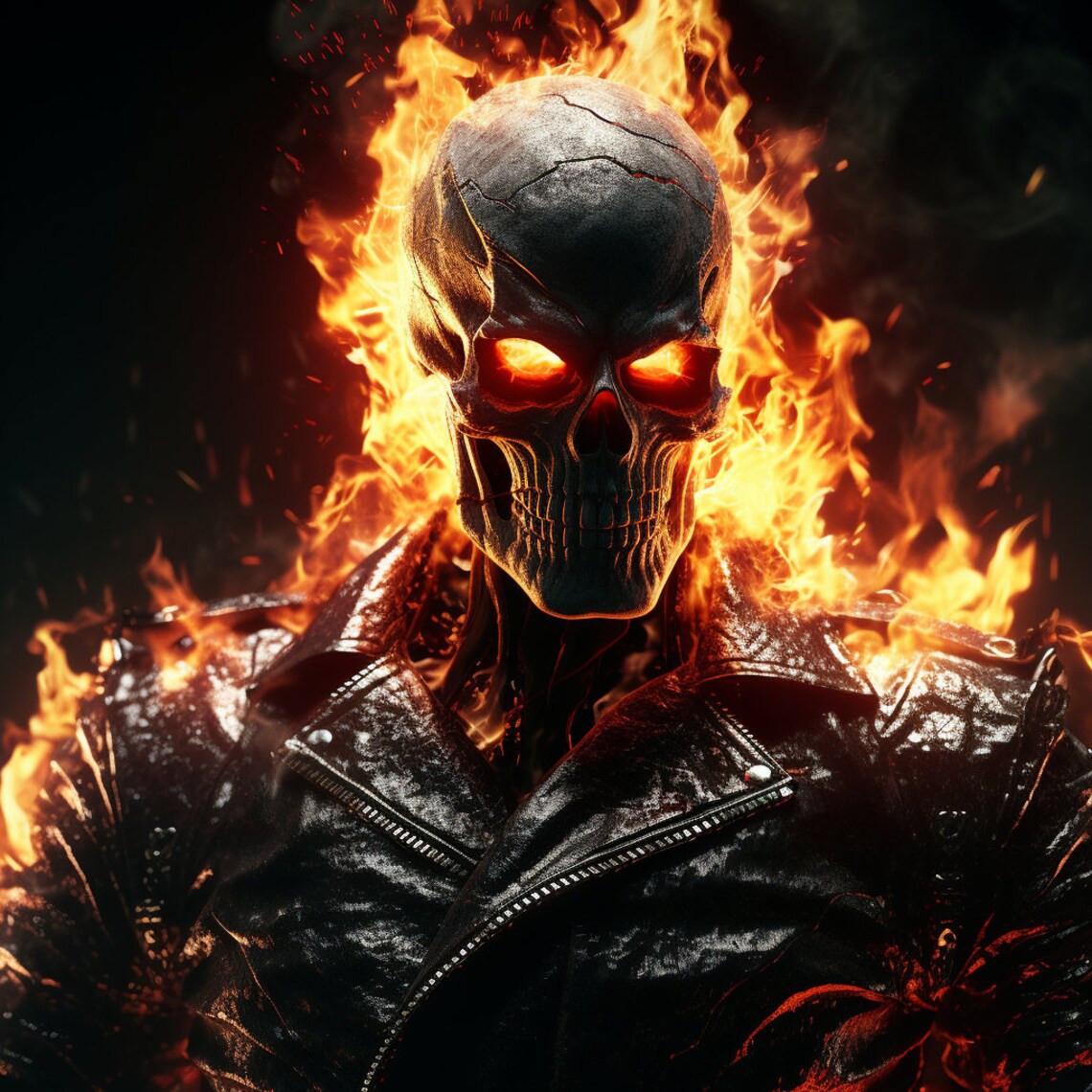 A Ghost on Fire Riding Through the Night - Etsy