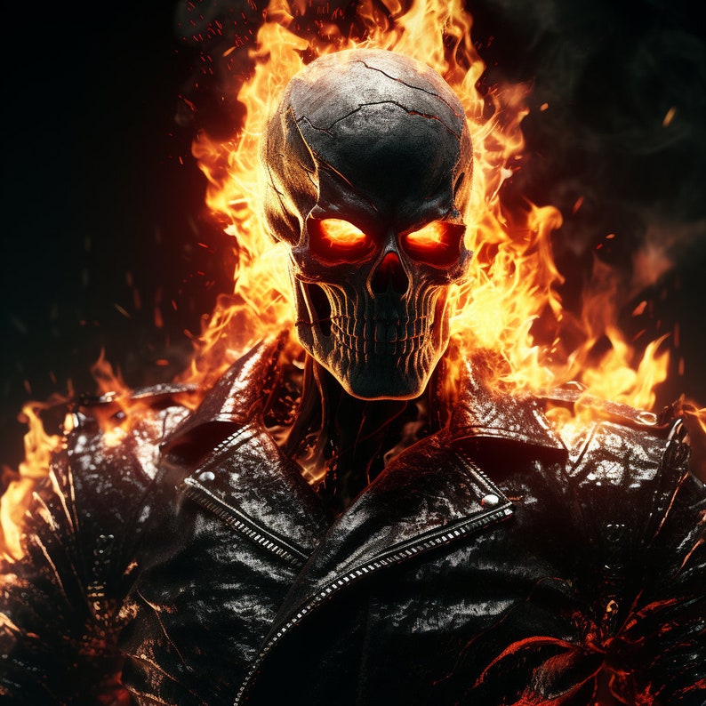 A Ghost on Fire Riding Through the Night - Etsy