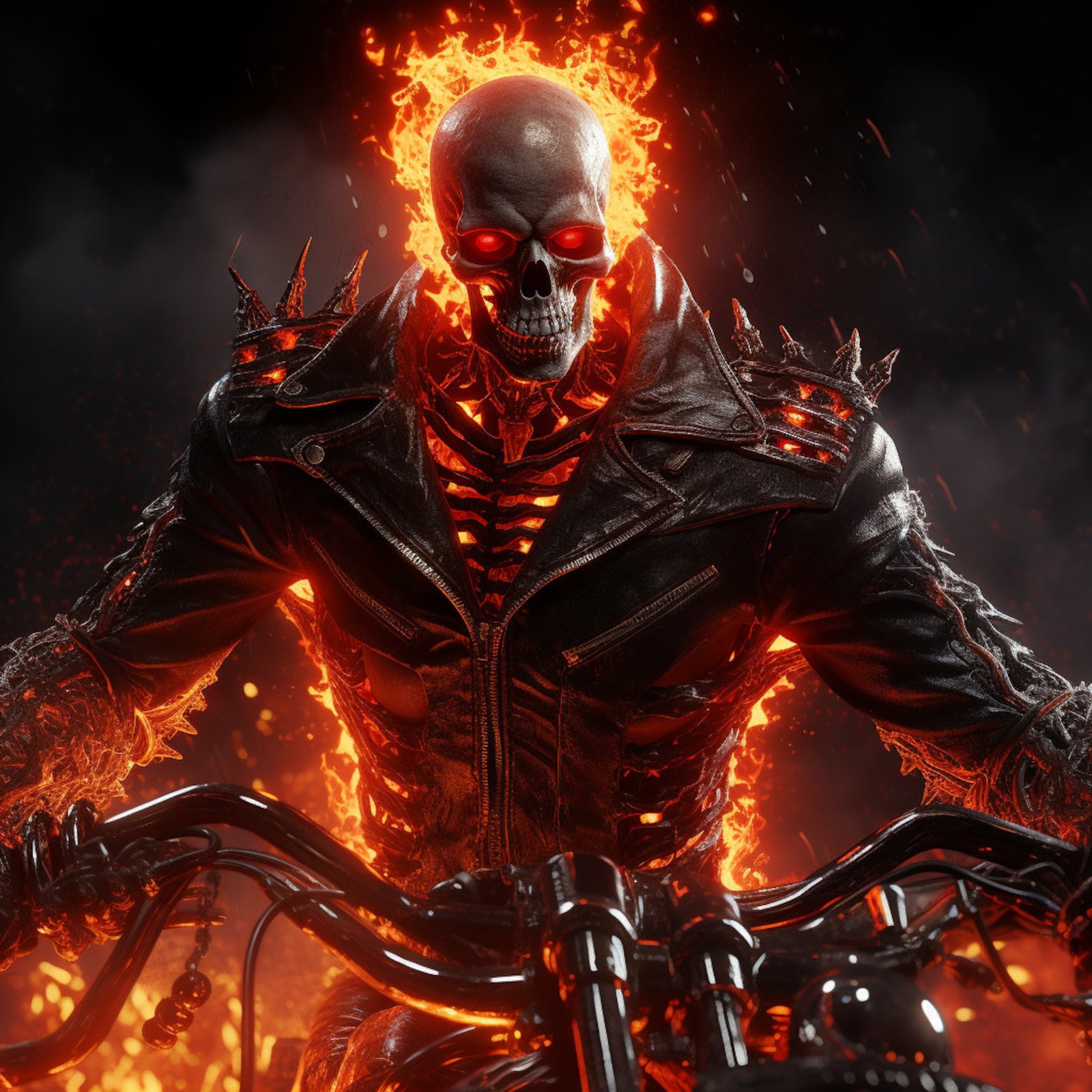 A Ghost on Fire Riding Through the Night - Etsy