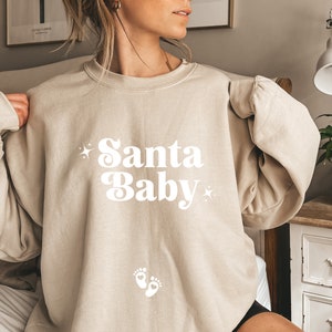 Santa Baby Sweatshirt Christmas Pregnancy Reveal Sweatshirt Maternity ...