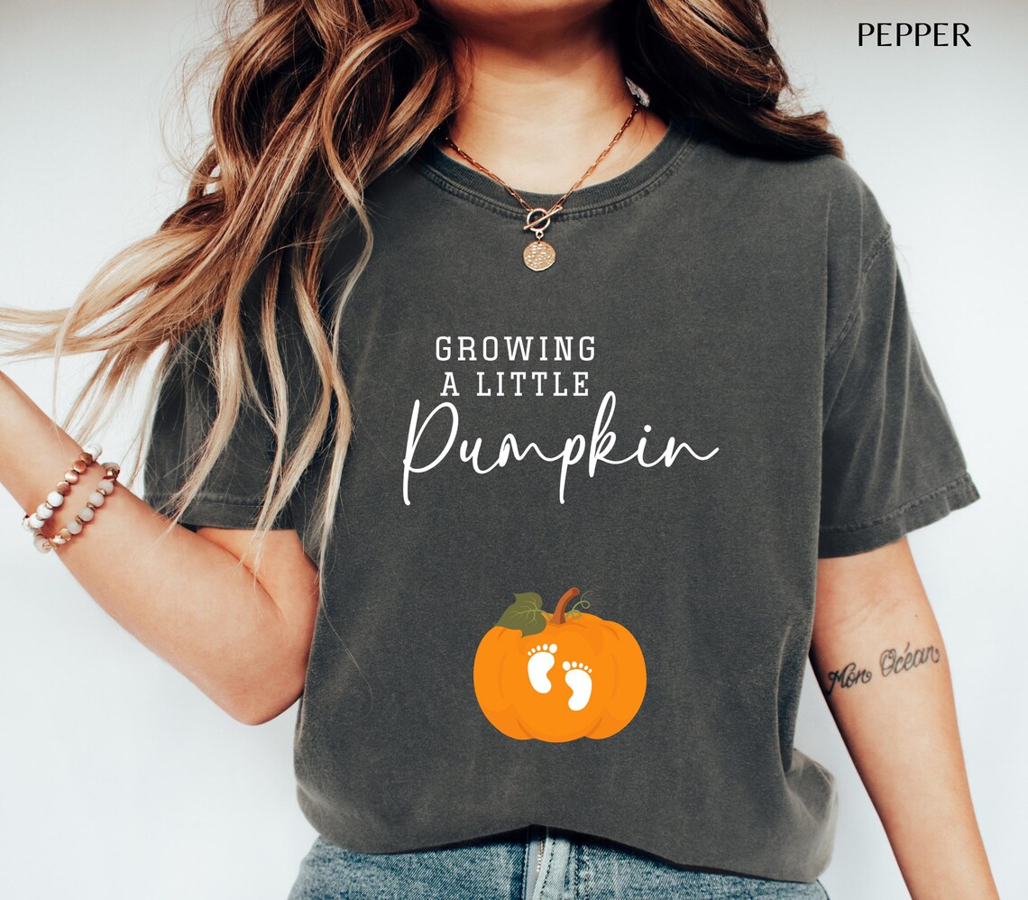 Growing A Little Pumpkin Shirt, Fall Maternity Shirt, Pregnancy ...